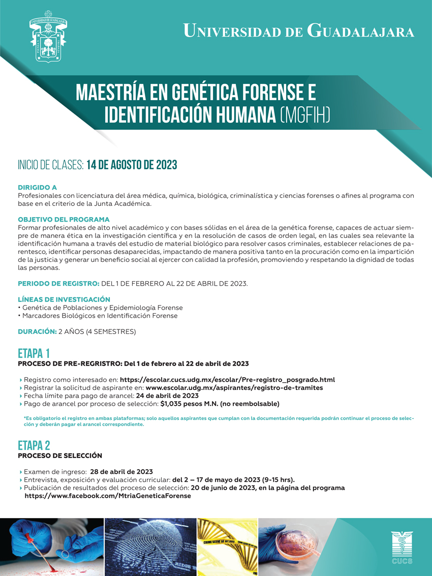 Maestría en Genética Forense e Identificación Humana | Centro Universitario de Ciencias de la Salud